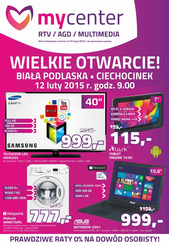Blok promocyjny - - Wielkie otwarcie My center w Białej Podlaskiej